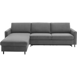 Ecksofa Home Affaire, B:250cm H:86cm T:190cmanthrazit, 100% Polyester, Sofas, "Calestra, in 3 Breiten, L-Form, mit Kaltschaummatratze RG40"