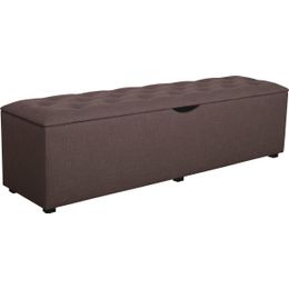 Hockerbank Home Affaire "Knobbed", braun, B:120cm H:42cm T:40cm, Struktur fein (100% Polyester) f&uuml;r Bett Classico, Piazza, Premium und Vega;Struktur (100% Polyester) f&uuml;r Bett Crato und Lucina;Struktur (60% Baumwolle, 40% Leinen) f&uuml;r Bett Kiss;Kunstleder f&uuml;r Bett Natura;Struktur (100% Polyester) f&uuml;r Bett Nordica, Hocker, Hockerbank mit Stauraum, Breite 120 cm und 160 cm