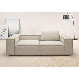2-Sitzer Home Affaire "Watertown, modernes Sofa 246 cm breit, auch in Feincord", beige (sand), B:246cm H:68cm T:118cm, 96% Polyester, 4% Nylon, Sofas, stilvolles Sofa f&uuml;r 2 Personen mit extra breiter Sitzfl&auml;che
