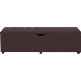 Hockerbank Home Affaire "Checked", braun (schlamm), B:160cm H:42cm T:40cm, Struktur fein (100% Polyester) f&uuml;r Bett Classico, Piazza, Premium und Vega;Struktur (100% Polyester) f&uuml;r Bett Crato und Lucina;Struktur (60% Baumwolle, 40% Leinen) f&uuml;r Bett Kiss;Kunstleder f&uuml;r Bett Natura;Struktur (100% Polyester) f&uuml;r Bett Nordica, Hocker, mit Stauraum, Breite 120 cm und 160 cm, als Bettbank geeignet