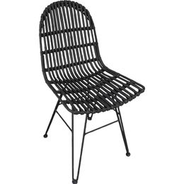 Rattanstuhl Sit "Rattan Vintage", schwarz, B:50cm H:84cm T:60cm, Rattan, St&uuml;hle, Rattanstuhl, Shabby Chic, Vintage