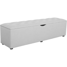 Hockerbank Home Affaire "Knobbed", grau (hellgrau), B:160cm H:42cm T:40cm, Struktur fein (100% Polyester) f&uuml;r Bett Classico, Piazza, Premium und Vega;Struktur (100% Polyester) f&uuml;r Bett Crato und Lucina;Struktur (60% Baumwolle, 40% Leinen) f&uuml;r Bett Kiss;Kunstleder f&uuml;r Bett Natura;Struktur (100% Polyester) f&uuml;r Bett Nordica, Hocker, Hockerbank mit Stauraum, Breite 120 cm und 160 cm