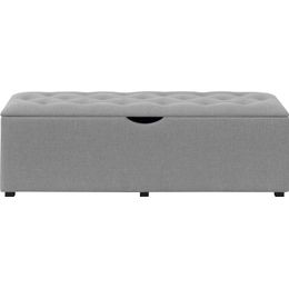 Hockerbank Home Affaire "Knobbed", grau (hellgrau), B:160cm H:42cm T:40cm, Struktur fein (100% Polyester) f&uuml;r Bett Classico, Piazza, Premium und Vega;Struktur (100% Polyester) f&uuml;r Bett Crato und Lucina;Struktur (60% Baumwolle, 40% Leinen) f&uuml;r Bett Kiss;Kunstleder f&uuml;r Bett Natura;Struktur (100% Polyester) f&uuml;r Bett Nordica, Hocker, Hockerbank mit Stauraum, Breite 120 cm und 160 cm