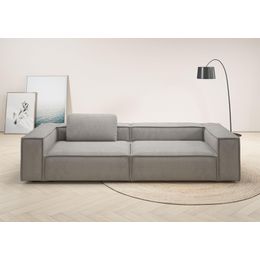 3-Sitzer Home Affaire "Watertown moderner 3-Sitzer", grau, B:306cm H:68cm T:118cm, 95% Polyester, 5% Nylon, Sofas, extra breites Sofa mit in eleganten Bez&uuml;gen & gro&szlig;z&uuml;giger Sitzfl&auml;che