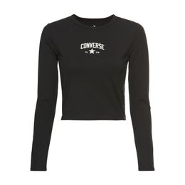 Longsleeve Converse, Damen, Gr. L (40), schwarz, Jersey, Obermaterial: 95% Baumwolle, 5% Elasthan, unifarben, Rundhals, Shirts