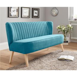 2-Sitzer Home Affaire "Campi", blau (petrol), B:140cm H:81cm T:67cm, Luxus-Microfaser (100% Polyester);Hochflorige Microfaser (100% Polyester), Sofas, bequemes K&uuml;chensofa, frei im Raum stellbar