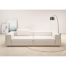3-Sitzer Home Affaire "Watertown moderner 3-Sitzer", beige (nature), B:306cm H:68cm T:118cm, 100% Polyester, Sofas, extra breites Sofa mit in eleganten Bez&uuml;gen & gro&szlig;z&uuml;giger Sitzfl&auml;che