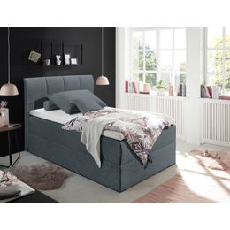 Boxbett ED EXCITING DESIGN ""Granada" OTTOs Choice, Topseller inkl. Bettkasten und Topper", grau (anthrazit colet 17), B:122cm L:213cm, 100% Polyester, Komplettbetten, erhältlich in den Größen 120x200cm & 180x200cm