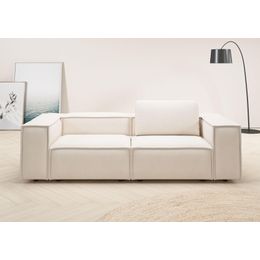 2-Sitzer Home Affaire "Watertown, modernes Sofa 246 cm breit, auch in Feincord", beige (nature), B:246cm H:68cm T:98cm, 100% Polyester, Sofas, stilvolles Sofa f&uuml;r 2 Personen mit extra breiter Sitzfl&auml;che