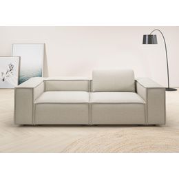 2-Sitzer Home Affaire "Watertown, modernes Sofa 246 cm breit, auch in Feincord", beige (nature), B:246cm H:68cm T:118cm, 96% Polyester, 4% Nylon, Sofas, stilvolles Sofa f&uuml;r 2 Personen mit extra breiter Sitzfl&auml;che
