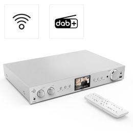 Hama Tuner "HiFi Tuner FM,DAB DAB+,Internetradio, Bluetooth Receiver & Transmitter", silber, B:43cm H:7cm T:30cm, Tuner, mit Timer, Weckfunktion, Farbdisplay, Spotify und Amazon Music h&ouml;ren