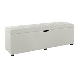 Hockerbank Home Affaire "Checked", wei&szlig; (altwei&szlig;), B:120cm H:42cm T:40cm, Struktur fein (100% Polyester) f&uuml;r Bett Classico, Piazza, Premium und Vega;Struktur (100% Polyester) f&uuml;r Bett Crato und Lucina;Struktur (60% Baumwolle, 40% Leinen) f&uuml;r Bett Kiss;Kunstleder f&uuml;r Bett Natura;Struktur (100% Polyester) f&uuml;r Bett Nordica, Hocker, mit Stauraum, Breite 120 cm und 160 cm, als Bettbank geeignet
