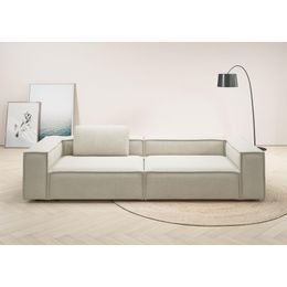 3-Sitzer Home Affaire "Watertown moderner 3-Sitzer", beige (nature), B:306cm H:68cm T:118cm, 100% Polyester, Sofas, extra breites Sofa mit in eleganten Bez&uuml;gen & gro&szlig;z&uuml;giger Sitzfl&auml;che