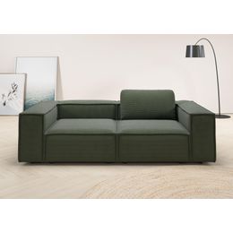 2-Sitzer Home Affaire "Watertown, modernes Sofa 246 cm breit, auch in Feincord", gr&uuml;n (oliv), B:246cm H:68cm T:118cm, 95% Polyester, 5% Nylon, Sofas, stilvolles Sofa f&uuml;r 2 Personen mit extra breiter Sitzfl&auml;che