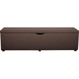 Hockerbank Home Affaire "Standard", braun, B:160cm H:42cm T:40cm, Struktur fein (100% Polyester) f&uuml;r Bett &raquo;Classico&laquo;, &raquo;Piazza&laquo;, &raquo;Premium&laquo; und &raquo;Vega&laquo;;Struktur (100% Polyester) f&uuml;r Bett &raquo;Crato&laquo; und &raquo;Lucina&laquo;;Struktur (60% Baumwolle, 40% Leinen) f&uuml;r Bett &raquo;Kiss&laquo;;Kunstleder f&uuml;r Bett &raquo;Natura&laquo;;Struktur (100% Polyester) f&uuml;r Bett &raquo;Nordica&laquo;, Hocker, Breite 120cm oder 160cm, auch als Garderobenbank oder Bettb