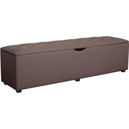 Hockerbank Home Affaire "Knobbed", braun (schlamm), B:120cm H:42cm T:40cm, Struktur fein (100% Polyester) f&uuml;r Bett Classico, Piazza, Premium und Vega;Struktur (100% Polyester) f&uuml;r Bett Crato und Lucina;Struktur (60% Baumwolle, 40% Leinen) f&uuml;r Bett Kiss;Kunstleder f&uuml;r Bett Natura;Struktur (100% Polyester) f&uuml;r Bett Nordica, Hocker, Hockerbank mit Stauraum, Breite 120 cm und 160 cm