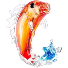 Tierfigur CASABLANCA BY GILDE "Figur Fisch Piscium rot H. 22 cm", rot, B:21cm H:22cm T:12cm, Glas, Dekofiguren