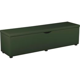 Hockerbank Home Affaire "Standard", gr&uuml;n, B:120cm H:42cm T:40cm, Struktur fein (100% Polyester) f&uuml;r Bett &raquo;Classico&laquo;, &raquo;Piazza&laquo;, &raquo;Premium&laquo; und &raquo;Vega&laquo;;Struktur (100% Polyester) f&uuml;r Bett &raquo;Crato&laquo; und &raquo;Lucina&laquo;;Struktur (60% Baumwolle, 40% Leinen) f&uuml;r Bett &raquo;Kiss&laquo;;Kunstleder f&uuml;r Bett &raquo;Natura&laquo;;Struktur (100% Polyester) f&uuml;r Bett &raquo;Nordica&laquo;, Hocker, Breite 120cm oder 160cm, auch als Garderobenbank oder Bettba