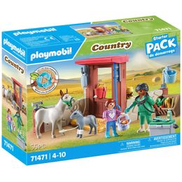 Konstruktions-Spielset Playmobil "Tierarzteinsatz bei den Eseln (71471), Country", bunt, Spielbausteine, Kinder, Kunststoff, teilweise aus recyceltem Material; Made in Europe