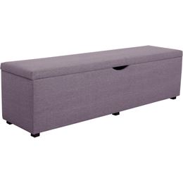 Hockerbank Home Affaire "Standard", lila (dunkelflieder), B:120cm H:42cm T:40cm, Struktur fein (100% Polyester) f&uuml;r Bett &raquo;Classico&laquo;, &raquo;Piazza&laquo;, &raquo;Premium&laquo; und &raquo;Vega&laquo;;Struktur (100% Polyester) f&uuml;r Bett &raquo;Crato&laquo; und &raquo;Lucina&laquo;;Struktur (60% Baumwolle, 40% Leinen) f&uuml;r Bett &raquo;Kiss&laquo;;Kunstleder f&uuml;r Bett &raquo;Natura&laquo;;Struktur (100% Polyester) f&uuml;r Bett &raquo;Nordica&laquo;, Hocker, Breite 120cm oder 160cm, auch als Garderoben
