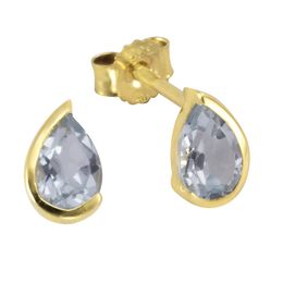 Paar Ohrstecker Vivance "333/- Gelbgold mit Blautopas", gelb (gelb, blau), Ohrringe, Damen, one-size, Gold