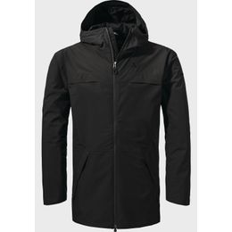 Sch&ouml;ffel Langjacke SCH&Ouml;FFEL "Parka Style Bohorok MNS", Herren, Gr. 52, schwarz (9990, schwarz), Oberstoff: 100% Polyester; (Membran: Thermoplastisches Polyurethan); Futter: 100% Polyester, relaxed fit, hoch geschlossener Ausschnitt, Jacken Langjacke