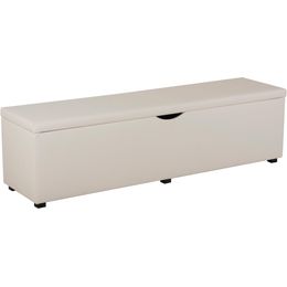 Hockerbank Home Affaire "Standard", wei&szlig; (altwei&szlig;), B:120cm H:42cm T:40cm, Struktur fein (100% Polyester) f&uuml;r Bett &raquo;Classico&laquo;, &raquo;Piazza&laquo;, &raquo;Premium&laquo; und &raquo;Vega&laquo;;Struktur (100% Polyester) f&uuml;r Bett &raquo;Crato&laquo; und &raquo;Lucina&laquo;;Struktur (60% Baumwolle, 40% Leinen) f&uuml;r Bett &raquo;Kiss&laquo;;Kunstleder f&uuml;r Bett &raquo;Natura&laquo;;Struktur (100% Polyester) f&uuml;r Bett &raquo;Nordica&laquo;, Hocker, Breite 120cm oder 160cm, auch als Garderobenbank o