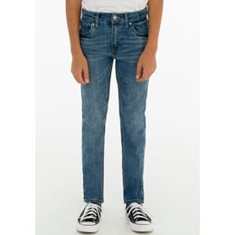 Skinny-fit-Jeans LEVI'S KIDS "LVB-510 SKINNY FIT JEANS", Kinder, Gr. 14/164, N-Gr, blau (mid bue used denim), Denim/Jeans, Obermaterial: 80% Baumwolle, 19% Polyester, 1% Elasthan, skinny fit, Jeans, for BOYS