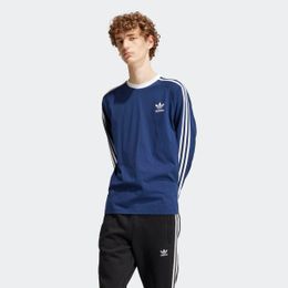 Langarmshirt adidas originals "3-STRIPES LS T", Herren, Gr. 3XL, blau (night indigo), Jersey, Obermaterial: 100% Baumwolle, Rundhals, Shirts Langarmshirt