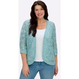 Strickjacke Classic Basics, Damen, Gr. 42, beige (ozean, ecru, meliert), 50% Baumwolle, 50% Polyacryl, meliert, Strickjacken Strickjacke
