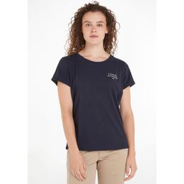 T-Shirt "SHORT SLEEVE T-SHIRT", Damen, Gr. L (40), schwarz (desert, sky), Single Jersey, Obermaterial: 100% Baumwolle, Tommy Hilfiger Underwear, unifarben, gerade h&uuml;ftlang, Rundhals, eingesetzt Rollkante, Shirts T-Shirt, mit Tommy Hilfiger Markenlabel