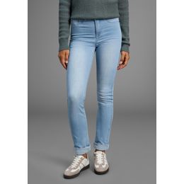 Slim-fit-Jeans Arizona "Ultra Stretch", Damen, Gr. 52, N-Gr, bleached, Obermaterial: 63% Baumwolle, 32% Polyester, 5% Elasthan, Basic, Jeans Slim-fit-Jeans