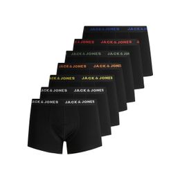 Jack & Jones Trunk JACK & JONES JUNIOR "JACBASIC elastisch und bequem im 7er Pack", Jungen, Gr. 128, 7 Stk., schwarz, Jersey, Obermaterial: 95% Baumwolle, 5% Elasthan, unifarben, eng, Unterhosen, unifarben, modisch, eng, Jersey
