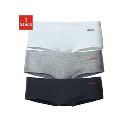 Hipster s.Oliver, Damen, Gr. 32/34 (S), wei&szlig; (grau, schwarz, wei&szlig;), Jersey, Obermaterial: 90% Baumwolle, 10% Elasthan (LYCRA), unifarben, Unterhosen, aus elastischer Baumwoll-Qualit&auml;t