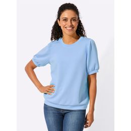Kurzarmshirt Inspirationen "Kurzarm-Shirt", Damen, Gr. 38, himmelblau, 50% Modal, 44% Polyester, 6% Elasthan, unifarben, Rundhals, Shirts