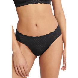 Hipster Sloggi "ZERO Feel Bliss", Damen, Gr. L, schwarz, Spitze, Obermaterial: 76% Polyamid, 24% Elasthan, Jacquardmuster, unifarben, figurbetont, Unterhosen, unsichtbar, Stretch-Spitze, hoher Beinausschnitt, Freecut-Kanten
