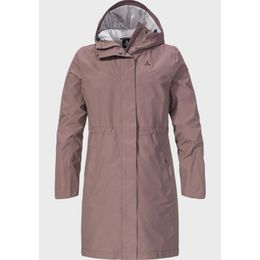 Sch&ouml;ffel Parka SCH&Ouml;FFEL "Coat Style Bohorok WMS", Damen, Gr. 46, lila (3905, braun), Oberstoff: 100% Polyester; (Membran: Thermoplastisches Polyurethan); Futter: 100% Polyester, regular fit, hoch geschlossener Ausschnitt, Jacken Parka