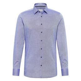 Langarmhemd Eterna "SLIM FIT", Herren, Gr. 46, Normalgrößen, blau (navy), 100% Baumwolle, schmal, Manschette, Hemden, NON IRON (bügelfrei)