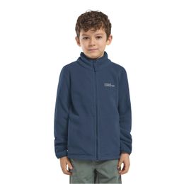 Fleecejacke Jack Wolfskin "TAUNUS JACKET K", Jungen, Gr. 104, blau (midnight sky), Fleece, Obermaterial: 100% Polyester, normal, mit Gummizug, Jacken Fleecejacke, Winddicht, wärmend, atmungsaktiv, Übergangsjacke, für Kinder