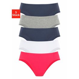 Bikinislip Petite Fleur, Damen, Gr. 34, bunt (rot, wei&szlig;, marine, grau, meliert, marine), Piqu&eacute;, Obermaterial: 95% Baumwolle, 5% Elasthan, unifarben, k&ouml;rpernah, Unterhosen, aus weicher Pikee-Qualit&auml;t