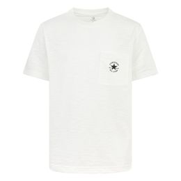 T-Shirt Converse "CNVB DCTP SLUB POCKET TEE", Jungen, Gr. 128, wei&szlig; (egret), Obermaterial: 60% Baumwolle, 40% Polyester, Shirts T-Shirt, f&uuml;r Kinder