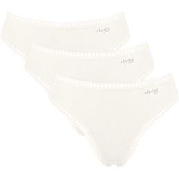 Sloggi Damen Tai-Slip "GO Crush", Gr. Msilk wei&szlig;, Single Jersey, Obermaterial: 95% Baumwolle, 5% Elasthan, Unterhosen, hoher Beinausschnitt, Spitze,