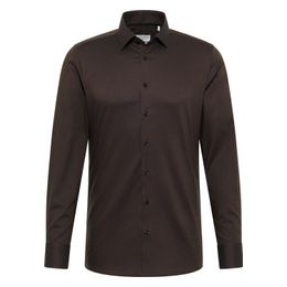 Langarmhemd Eterna "SLIM FIT", Herren, Gr. 38, Normalgrößen, braun, 100% Baumwolle, schmal, Manschette, Hemden, NON IRON (bügelfrei)