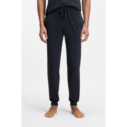 Sweathose BOSS "Mix&Match Pants", Herren, Gr. L (52), N-Gr, blau (schwarz_blau_403), Sweatware, Obermaterial: 95% Baumwolle, 5% Elasthan, unifarben, Basic knöchellang, Hosen Sweathose, mit BOSS Aufdruck auf dem Kordelzug