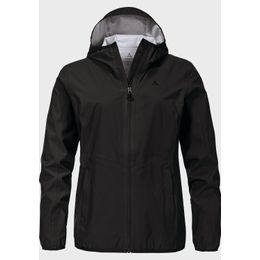 Sch&ouml;ffel Outdoorjacke SCH&Ouml;FFEL "Jacket Style Migandi WMS", Damen, Gr. 44, schwarz (9990, schwarz), Oberstoff: 100% Polyester; (Membran: Thermoplastisches Polyurethan), regular fit, hoch geschlossener Ausschnitt, Jacken Outdoorjacke
