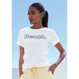 T-Shirt BENCH. LOUNGEWEAR, Damen, Gr. 32/34, 1x wei&szlig;, 1x schwarz, Single Jersey, Obermaterial: 100% Baumwolle, Basic, Shirts T-Shirt, mit Logodruck