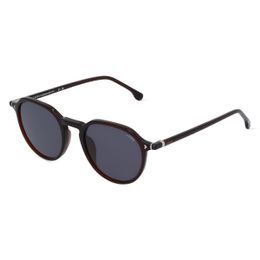 Lozza LOZSL4321 | Unisex-Sonnenbrille | Fassung: Vollrand, Panto, Kunststoff, Bordeaux Schwarz | Glasfarbe: Grau