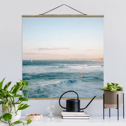 Bilderwelten Stoffbild mit Posterleisten Windsurfen in Pastell