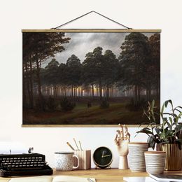 Bilderwelten Stoffbild mit Posterleisten Caspar David Friedrich - Tageszeitenzyklus, Der Abend