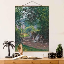Stoffbild mit Posterleisten Claude Monet - Parc Monceau